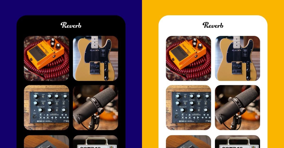 Instrument Marketplace Reverb Launches Dark Mode App