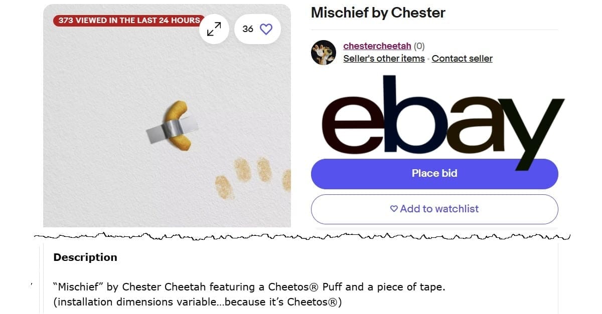 eBay Promotes Auction For Cheetos' Take On Famous Banana Art ...