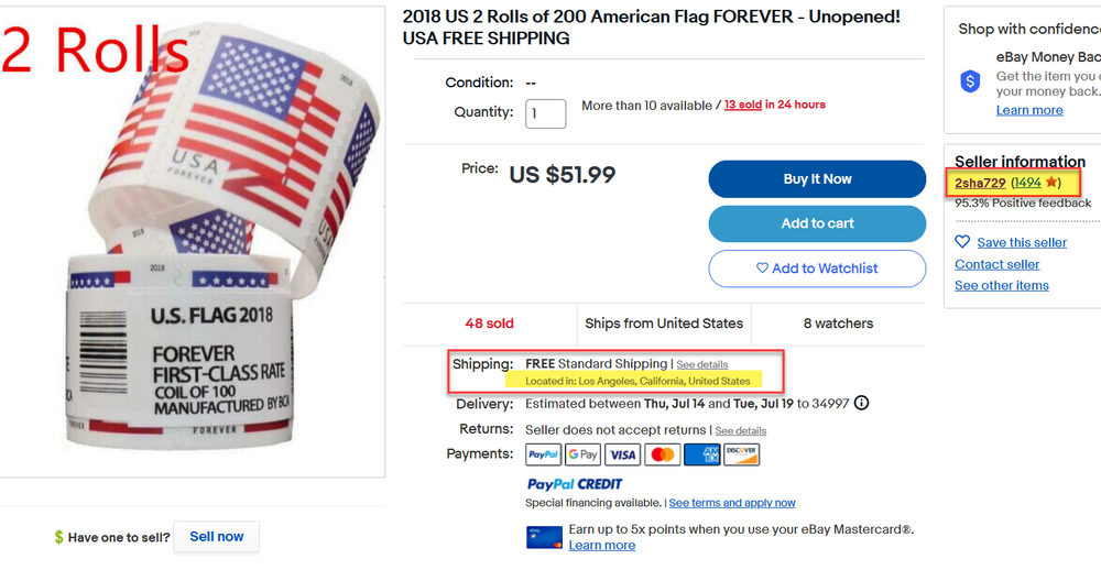 Watch Out For Counterfeit USPS Forever Stamps On eBay
