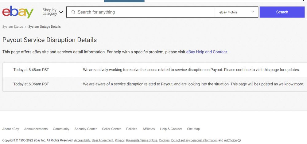 Problems With eBay On Demand Payout, Spendable Funds