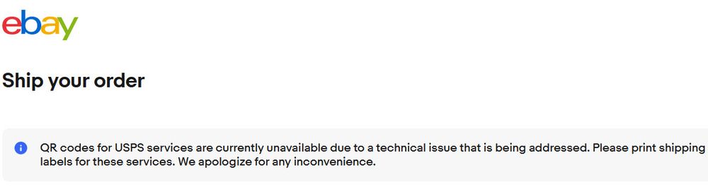 eBay QR Codes Not Recognized For USPS Ground Advantage Shipping