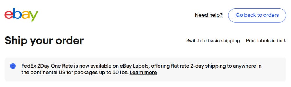 FedEx 2 Day One Rate Shipping Now Available Through eBay