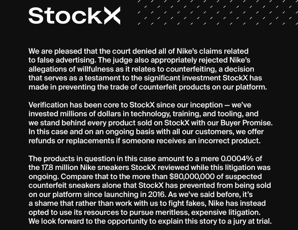 Nike v StockX: Court Rules Marketplace Partially Liable For Sale Of ...