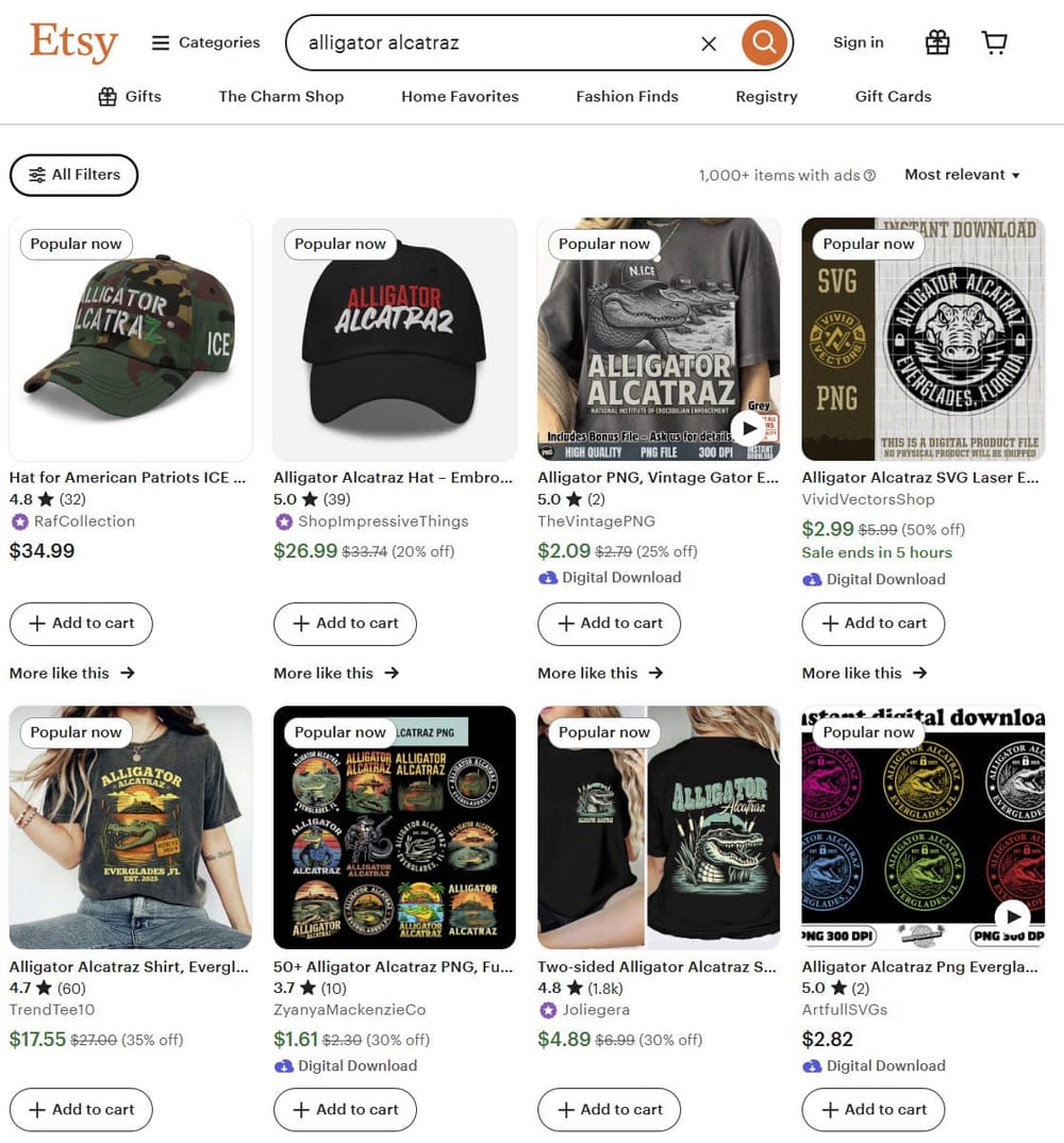 Etsy In Hot Seat As Buyers Threaten Boycott Over Alligator Alcatraz ...