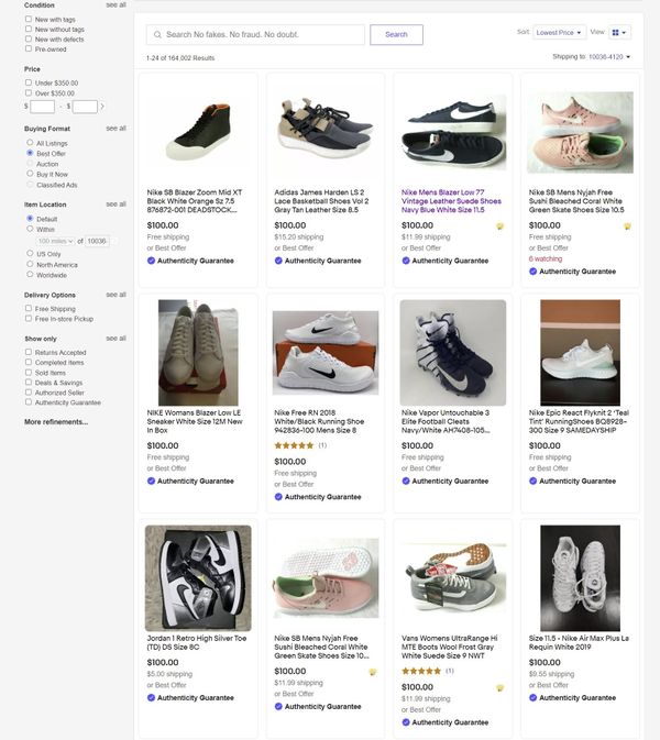 eBay Drops Minimum For Sneaker Authentication To $100 Again?