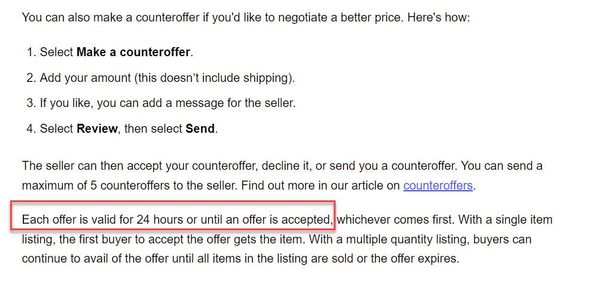 eBay Changes Offers Expiration To 24 Hours