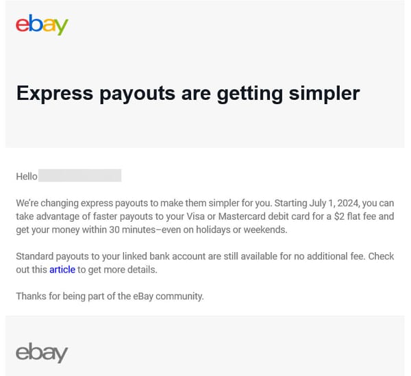 eBay Says It's Making Express Payout Simpler, But Watch Out- It May Be More Expensive Too