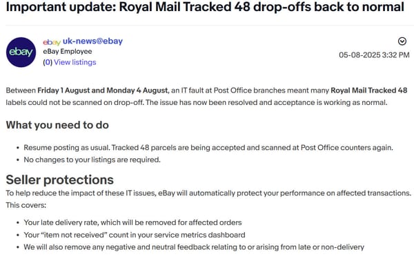 Royal Mail Tracking Snafu Snarls Shipments For UK Marketplace Sellers